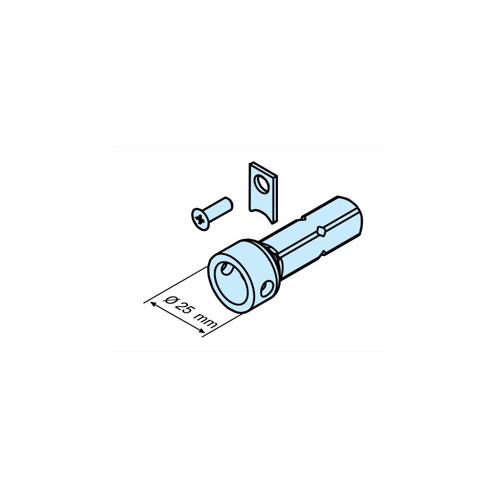 Rond de 25mm - carré de 16mm coté moteur Becker Type L44 - L120 - 100% ...