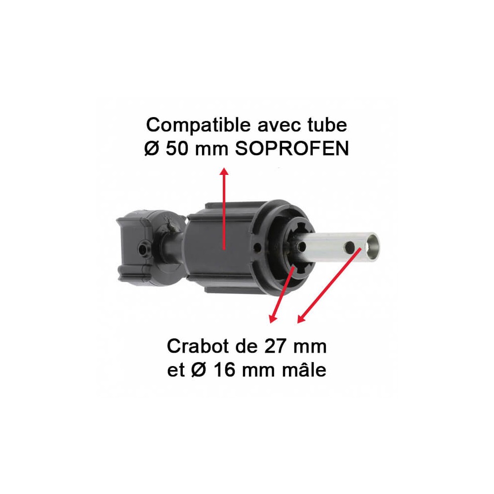 Embout Soprofen 50 - Tube Diam. 16 - 100% Volet Roulant