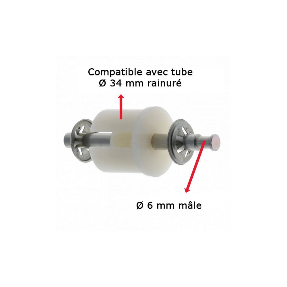 Embout télescopique de store diam. 34mm - tige 6mm - 100% Volet Roulant
